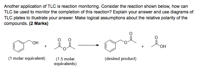 Solved Another application of TLC is reaction monitoring. | Chegg.com