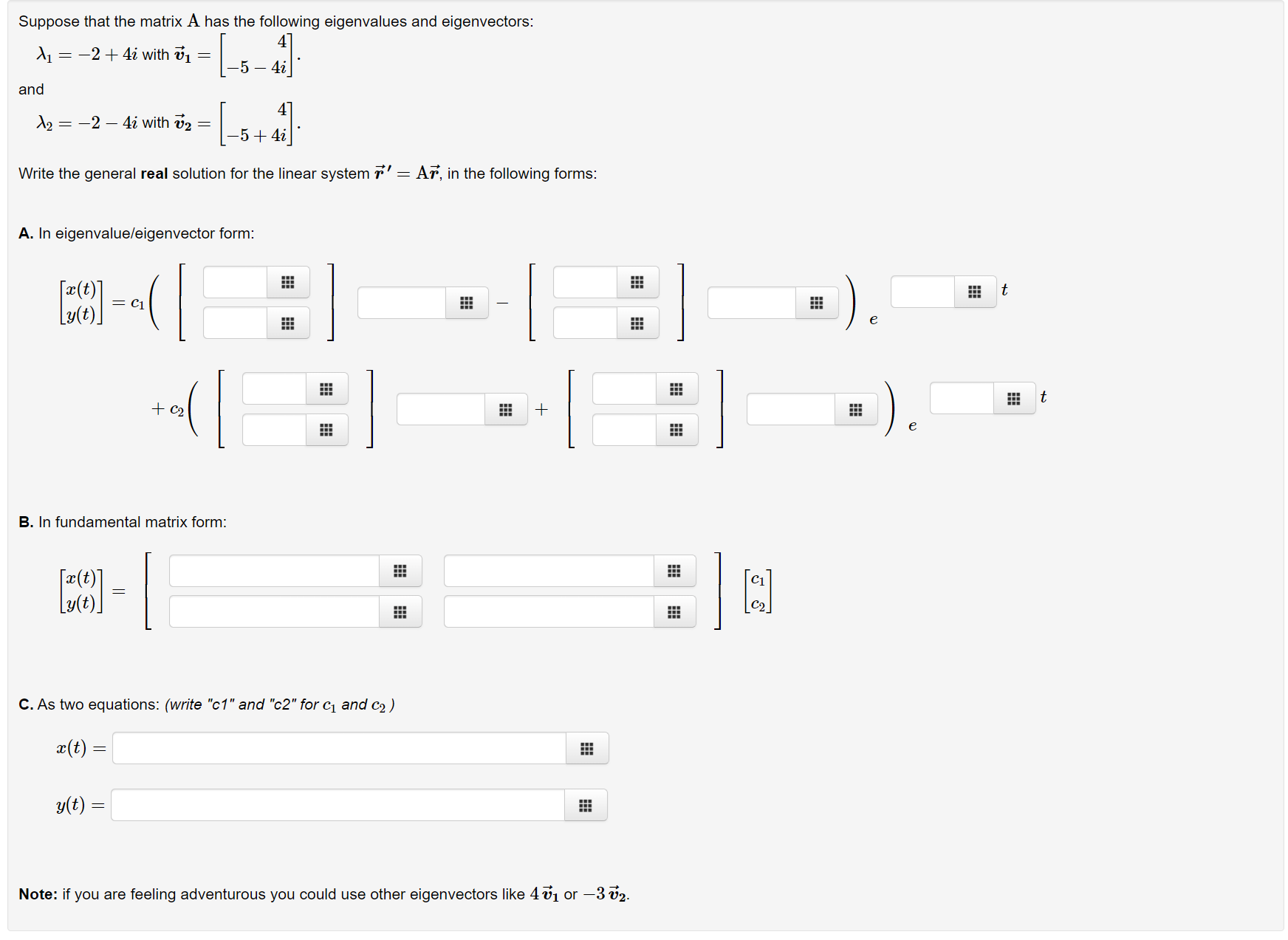 Solved Suppose that the matrix A has the following | Chegg.com