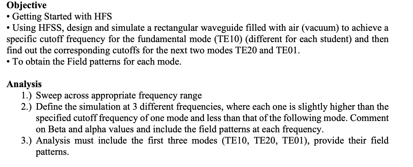 Solved Objective - Getting Started with HFS - Using HFSS, | Chegg.com