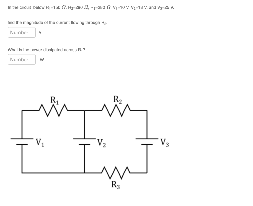 Solved In the circuit below R1=150Ω,R2=290Ω,R3=280Ω,V1=10 | Chegg.com