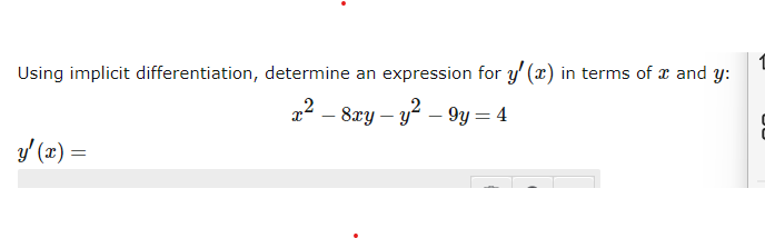 Solved Using implicit differentiation, determine an | Chegg.com
