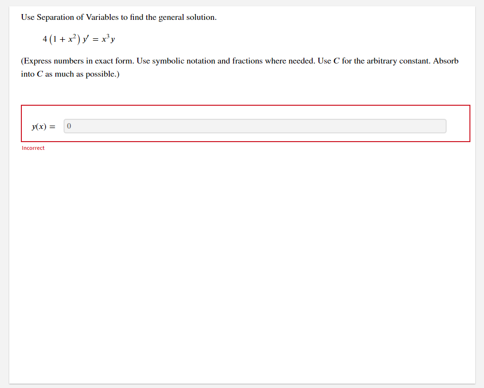Solved Use Separation of Variables to find the general | Chegg.com