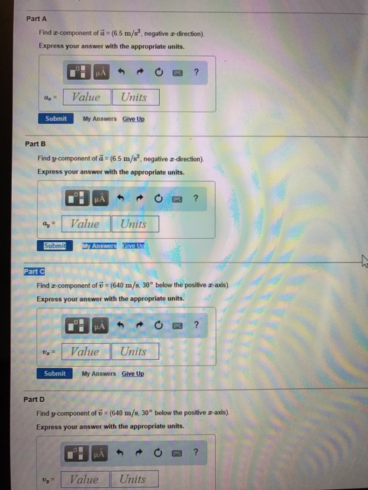 Solved Find x-component of a = (6.5 m/s^2, negative | Chegg.com