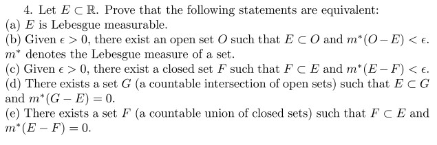 Solved equivalent 4. Let E C R. Prove that the following | Chegg.com