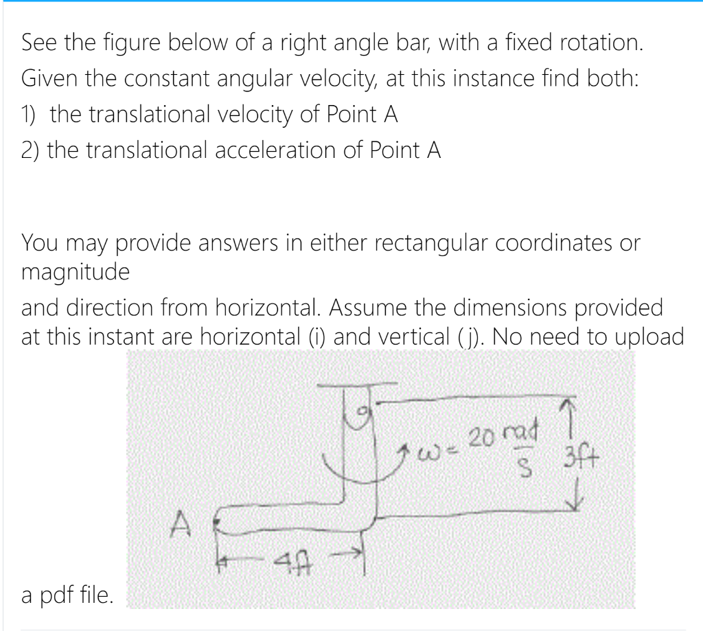 Solved See the figure below of a right angle bar, with a | Chegg.com