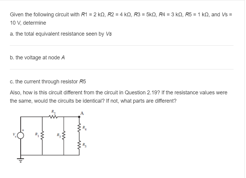 Solved Given the following circuit with R1 = 2 kQ, R2 = 4 | Chegg.com