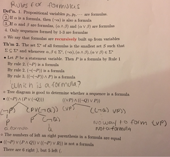 Solved Rules for formulas Def,n.1. Propositional variables | Chegg.com