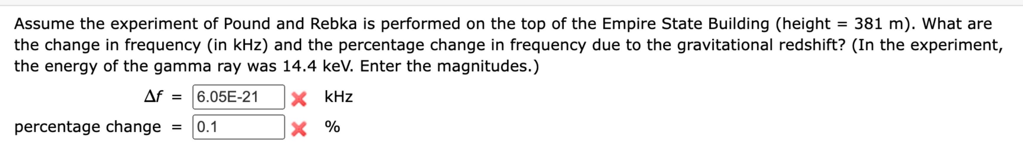 Solved Assume the experiment of Pound and Rebka is performed | Chegg.com