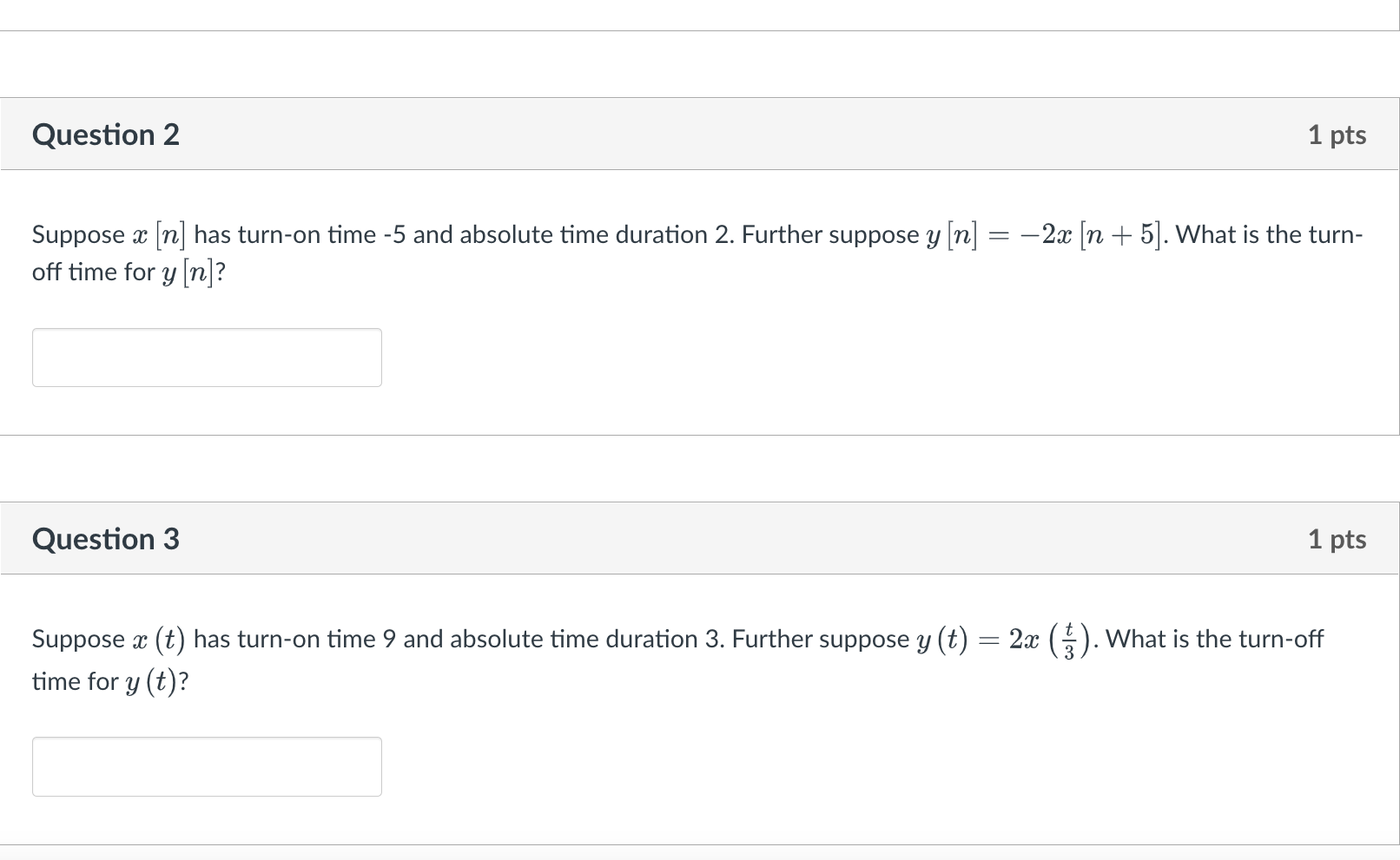 Solved Suppose x[n] has turn-on time −5 and absolute time | Chegg.com