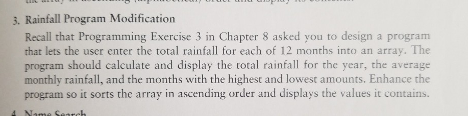 Solved 3 Rainfall Program Modification Recall That 4079