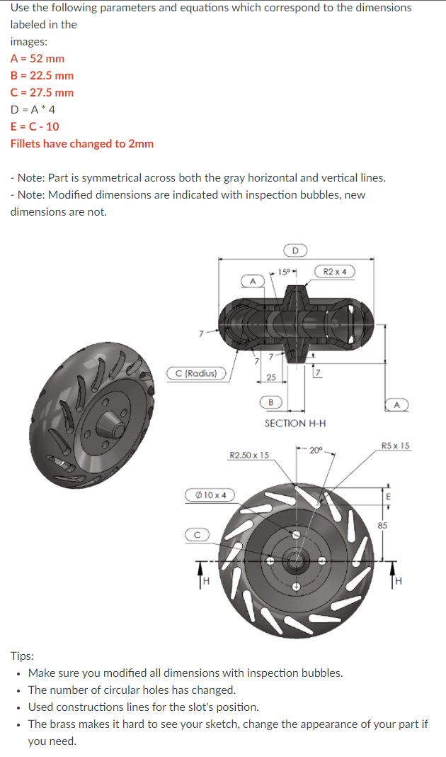 Solved Create the part shown below. Unit system: MMGS | Chegg.com