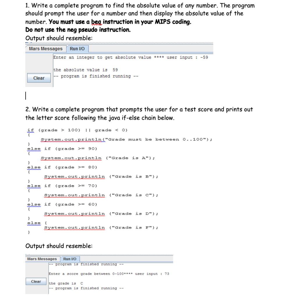 Solved 1. Write a complete program to find the absolute | Chegg.com