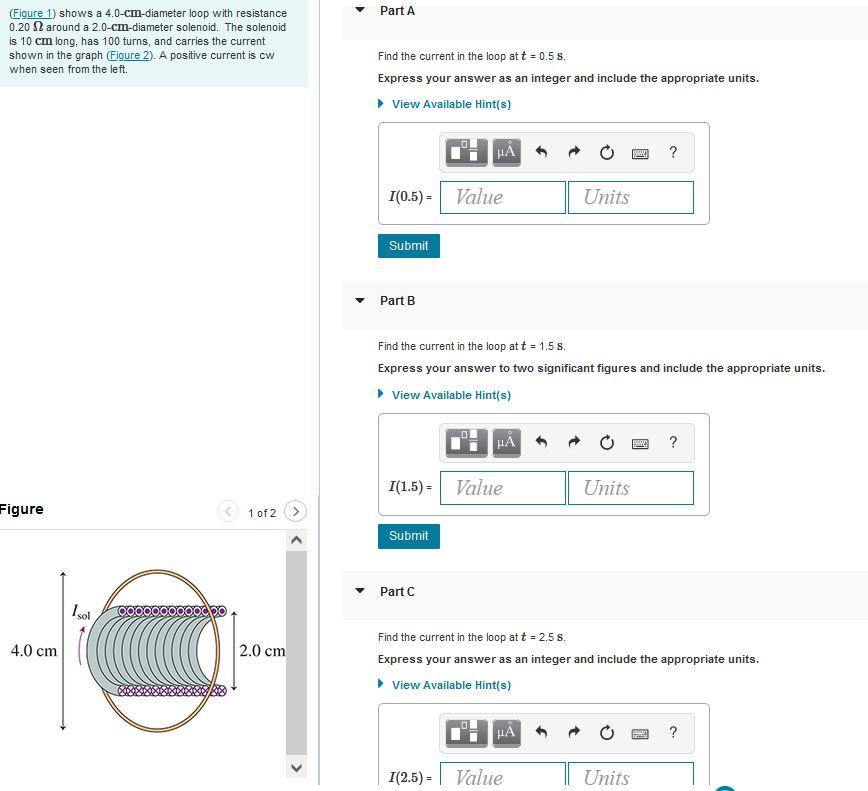 Solved Part A (Figure 1) shows a 4.0-cm-diameter loop with | Chegg.com