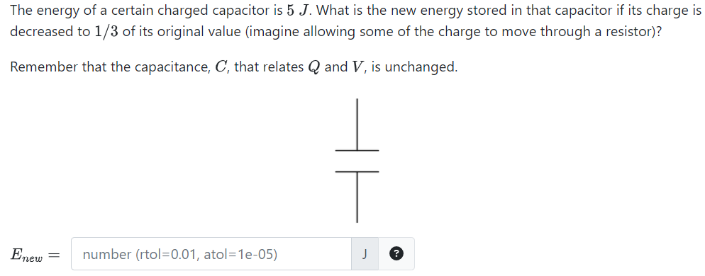 Solved The energy of a certain charged capacitor is 5J. What | Chegg.com