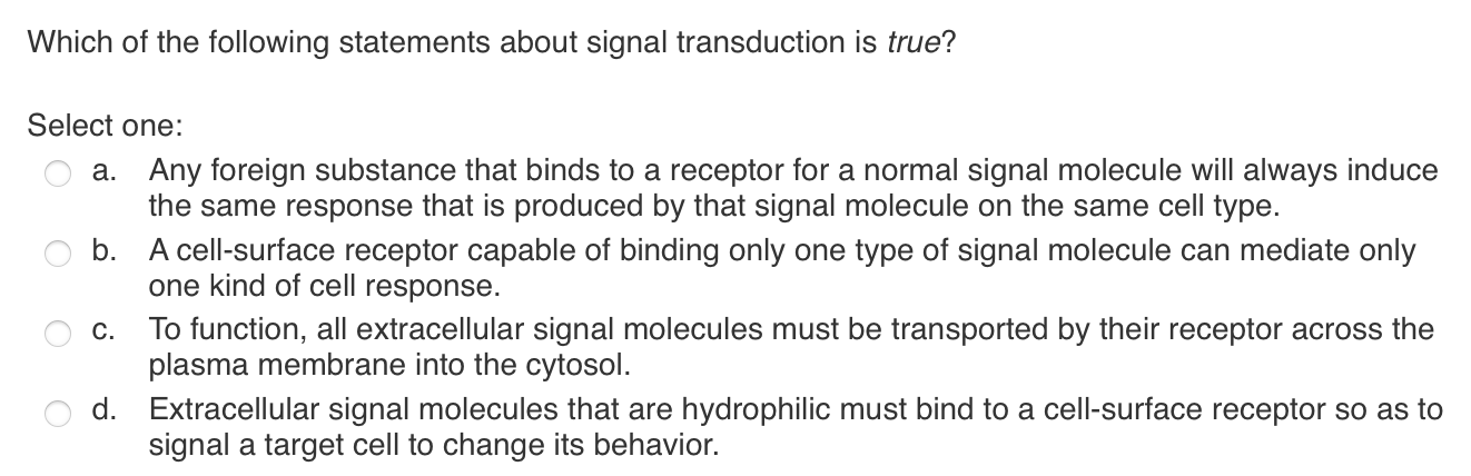 Solved Which of the following statements about signal | Chegg.com