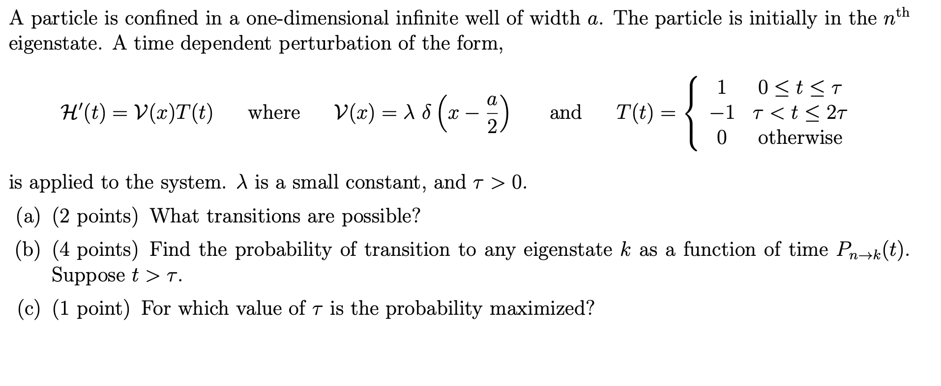 Solved A particle is confined in a one-dimensional infinite | Chegg.com