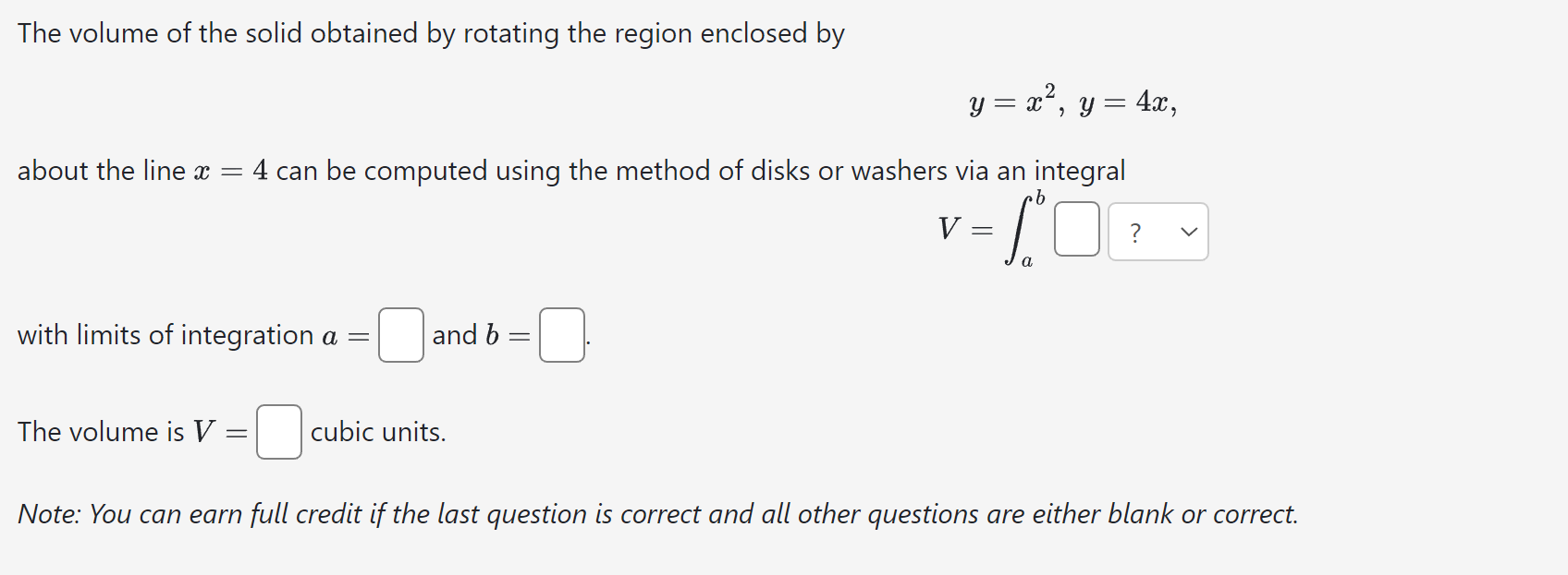 Solved The volume of the solid obtained by rotating the | Chegg.com