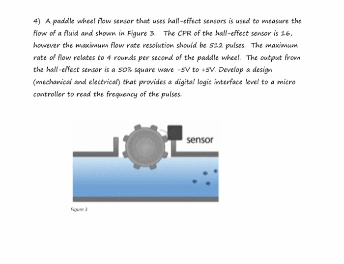 4) A paddle wheel flow sensor that uses hall-effect | Chegg.com