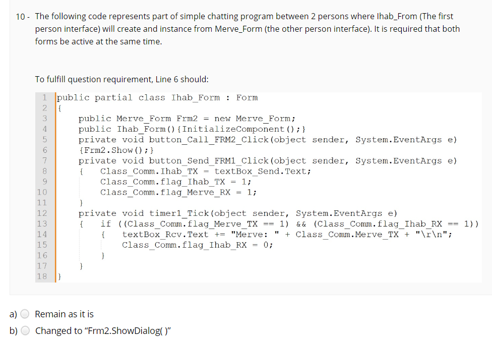 Solved 2 - The following code represents part of simple | Chegg.com