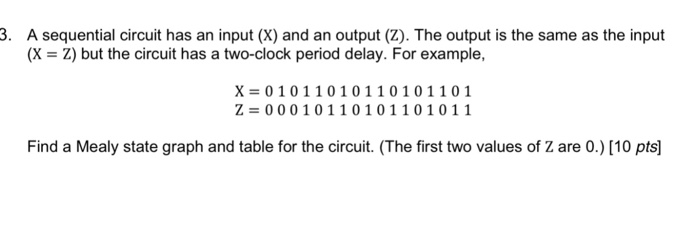 Solved 3. A sequential circuit has an input (X) and an | Chegg.com