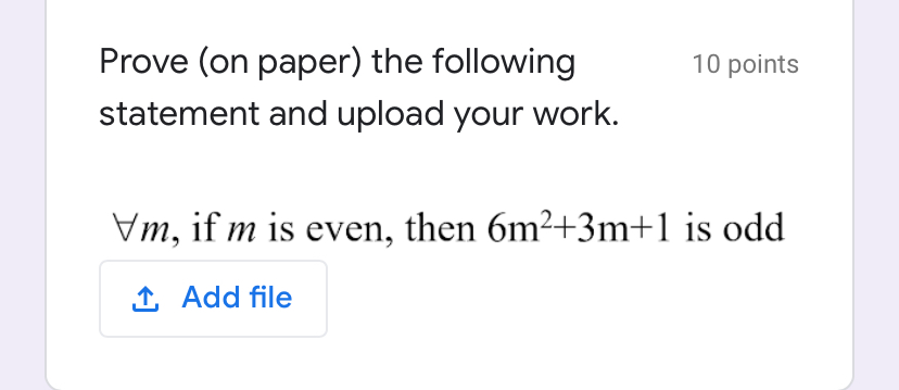 Solved 10 points Prove (on paper) the following statement | Chegg.com