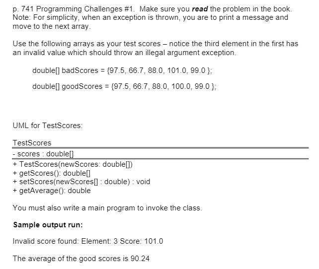 Solved p. 741 Programming Challenges #1. Make sure you read | Chegg.com
