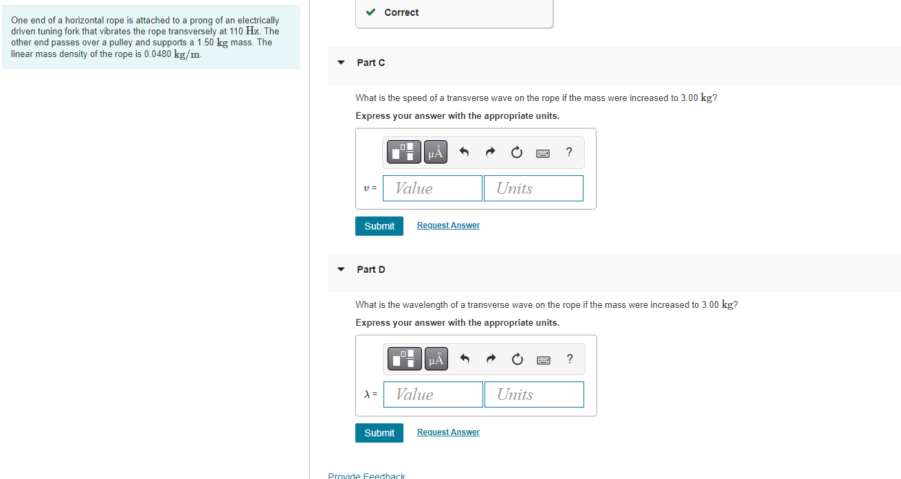 Solved One end of a horizontal rope is attached to a prong | Chegg.com