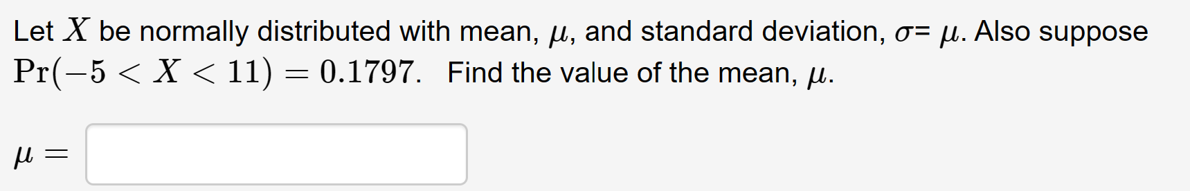 Solved Let X be normally distributed with mean, μ, and | Chegg.com