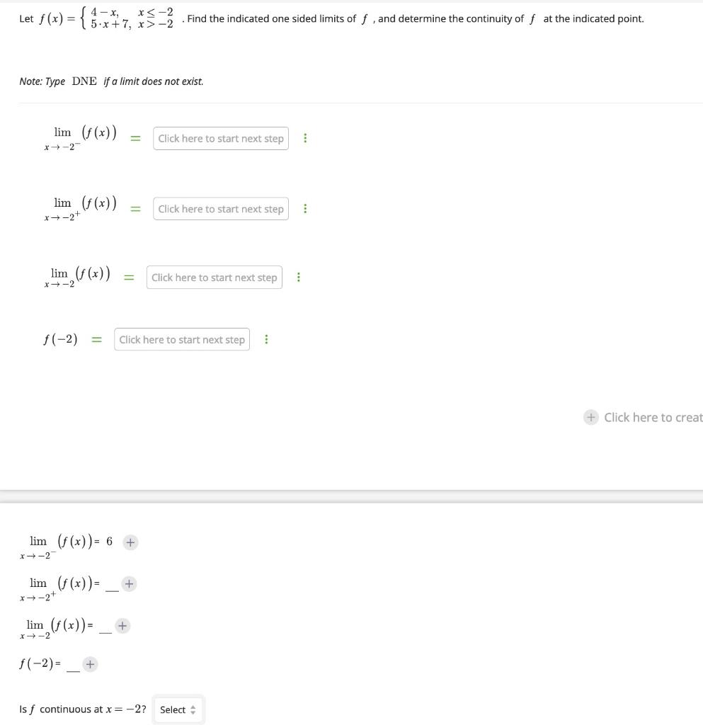 Solved Let f(x)={4−x,5⋅x+7,x≤−2x>−2. Find the indicated one | Chegg.com