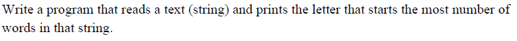 Solved Write a program that reads a text (string) and prints | Chegg.com