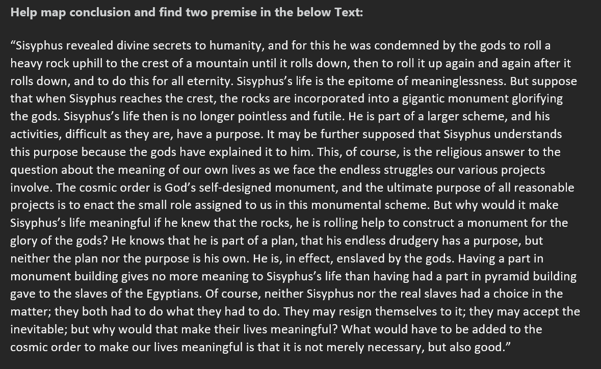 Help map conclusion and find two premise in the below | Chegg.com