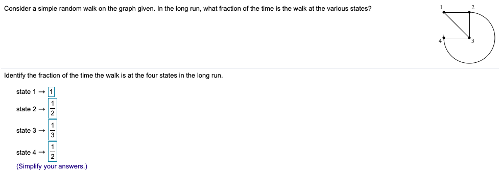 Solved Consider A Simple Random Walk On The Graph Given In