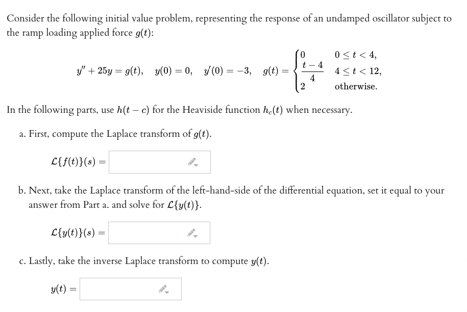 Solved Consider the following initial value problem, | Chegg.com