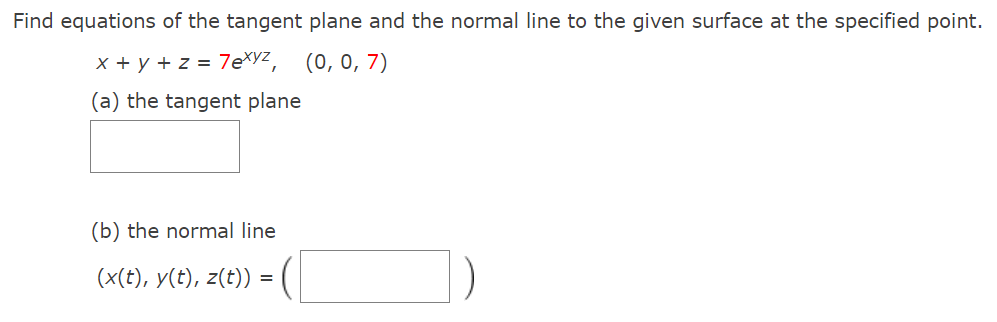 Find equations of the tangent plane and the normal | Chegg.com