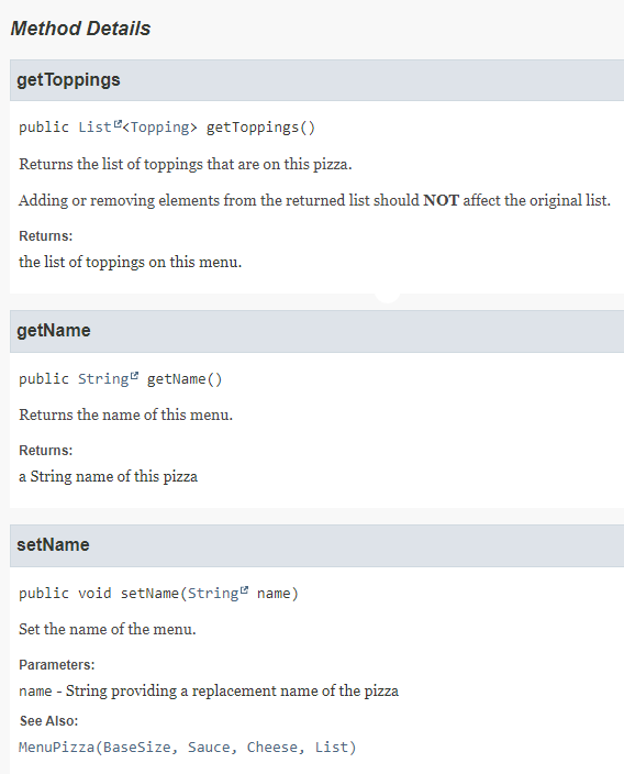 Solved Hello please create the below class Pizza. Please do | Chegg.com Solved Hello please create the below class Pizza. Please do | Chegg.com