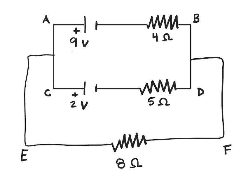 Solved Setup the equations needed to solve for the current | Chegg.com