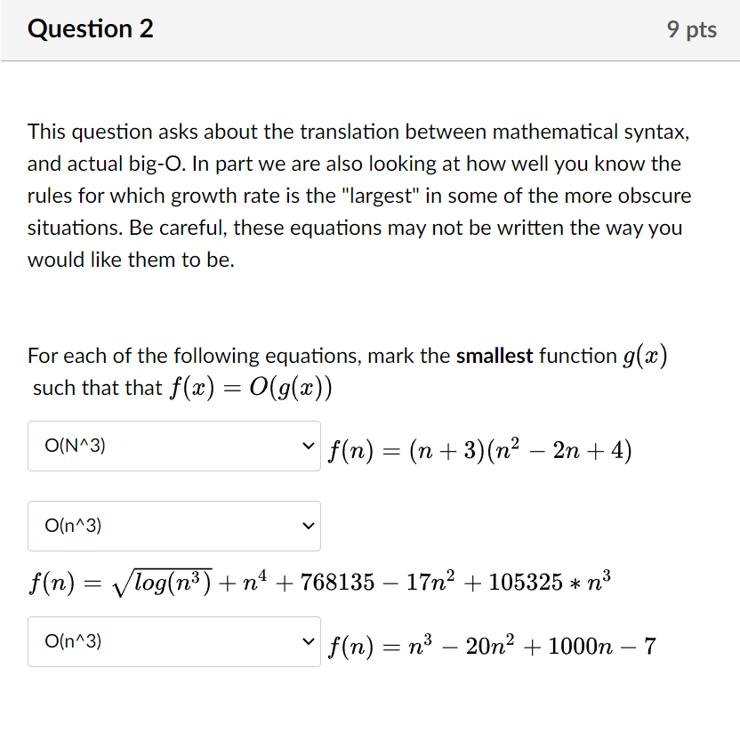 Solved Question 2 9 pts This question asks about the | Chegg.com