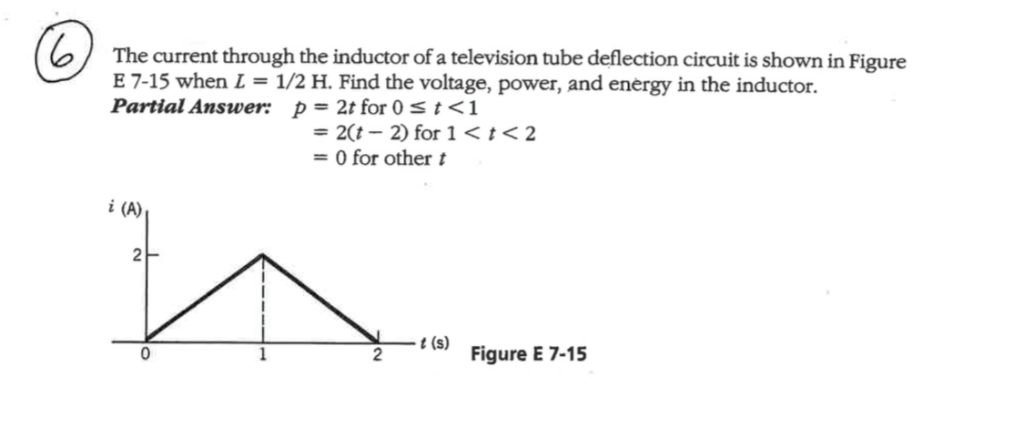 Solved The current through the inductor of a television tube | Chegg.com