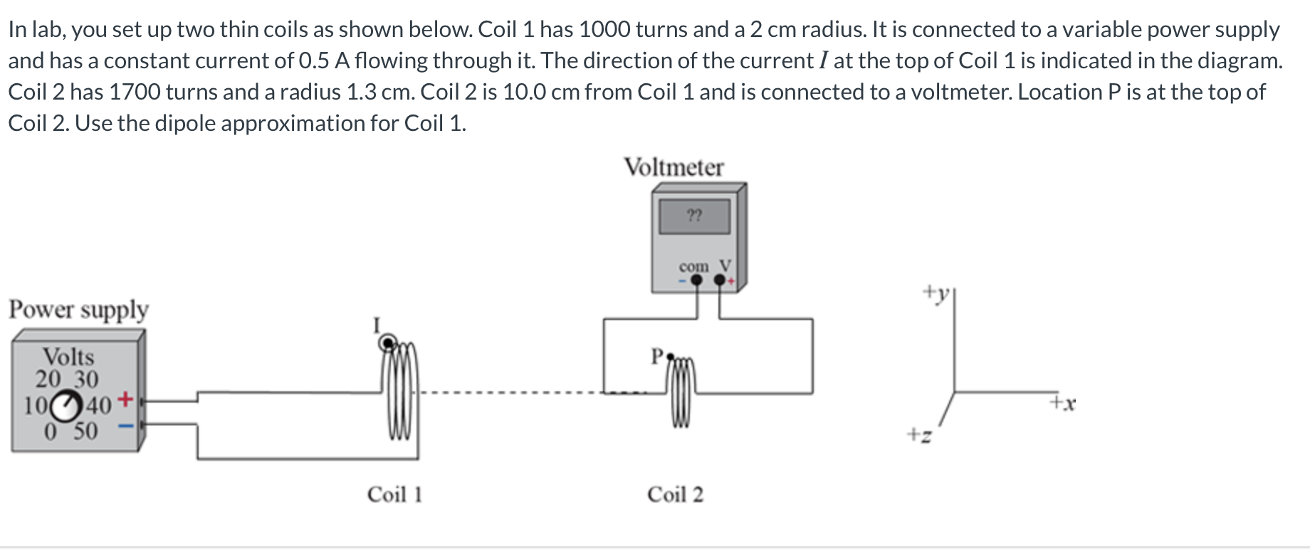Solved In lab, you set up two thin coils as shown below. | Chegg.com