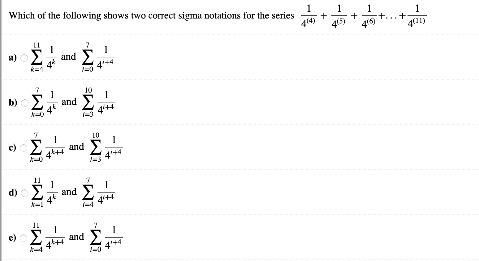 Solved Express the following series in sigma notation: | Chegg.com