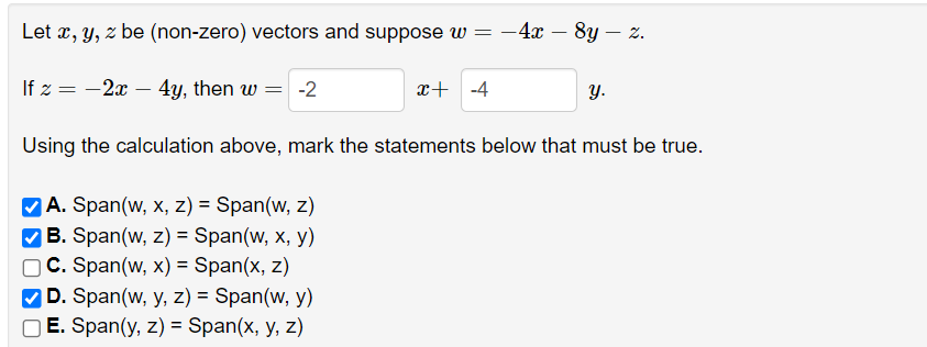 Solved Let x,y,z ﻿be (non-zero) ﻿vectors and suppose | Chegg.com