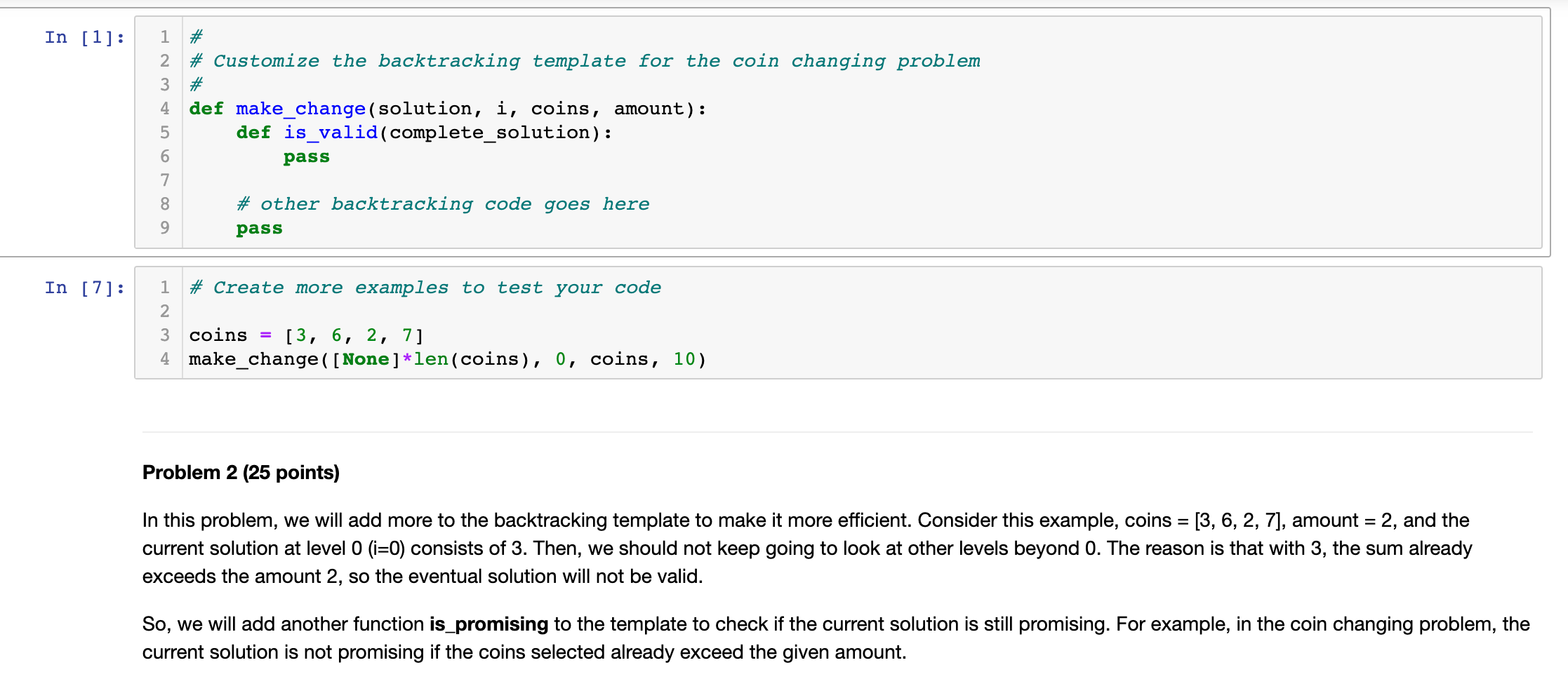 Problem 1 ( 25 points) Given a list of actual coins | Chegg.com