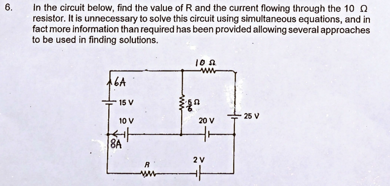 Solved In the circuit below, find the value of R and the | Chegg.com