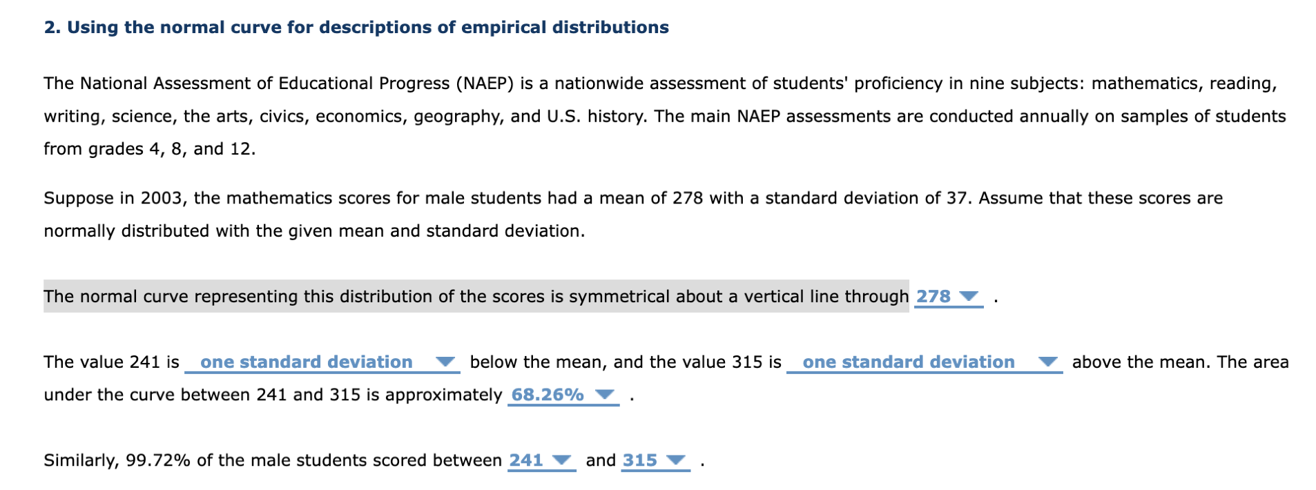 Solved 2. Using the normal curve for descriptions of | Chegg.com