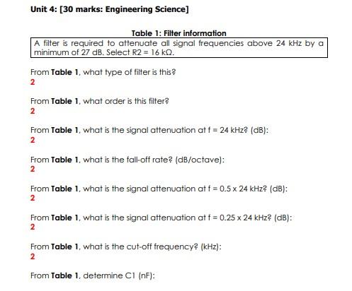 Solved table 1 is the information written on there on top in | Chegg.com