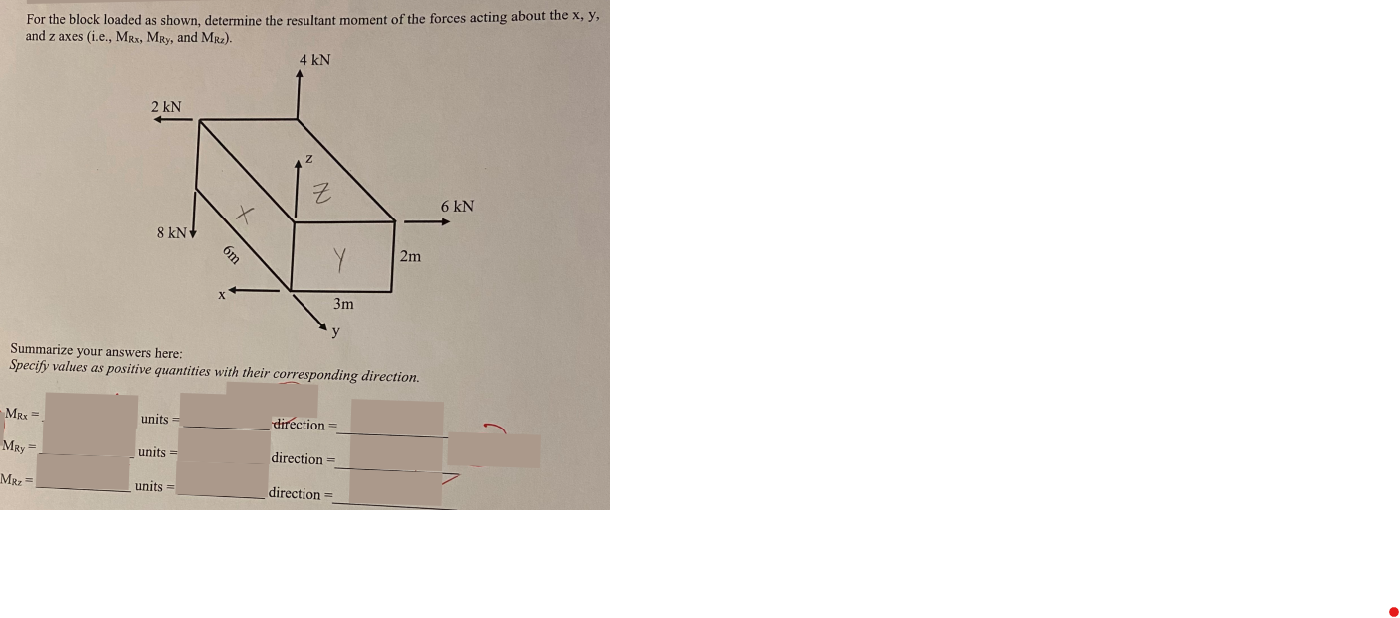 Solved For the block loaded as shown, determine the | Chegg.com