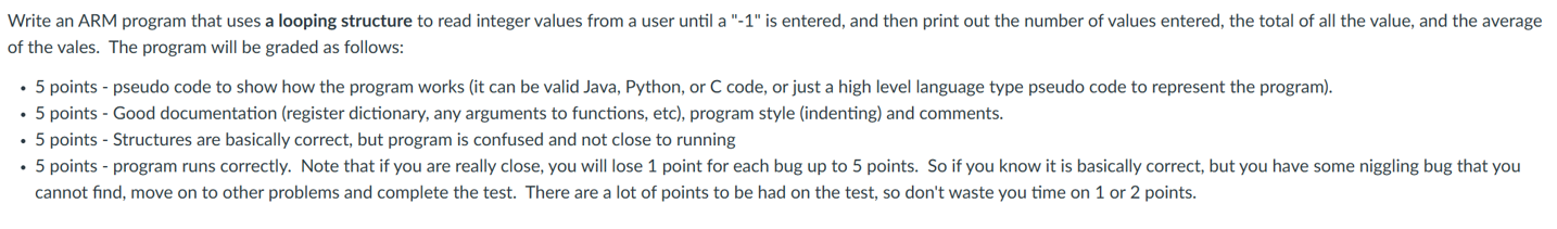 Solved Write an ARM program that uses a looping structure to | Chegg.com