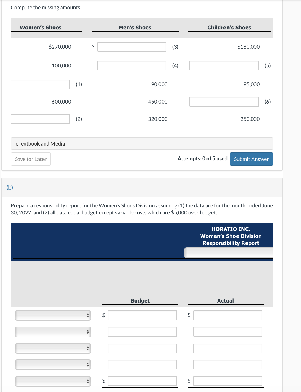 Solved Horatio Inc. has three divisions which are operated | Chegg.com
