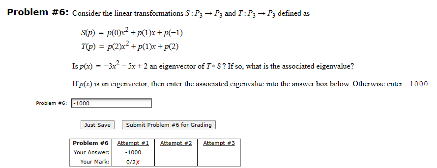 Solved roblem \#6: Consider the linear transformations | Chegg.com
