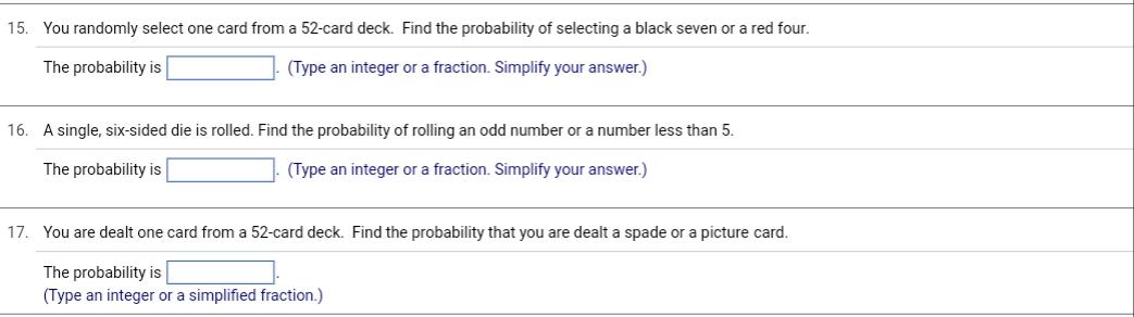 Solved 15. You randomly select one card from a 52-card deck. | Chegg.com